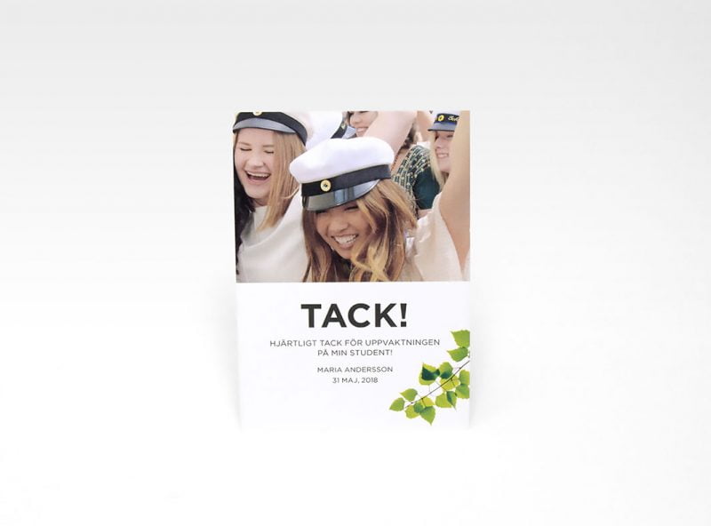 Tackkort student konfirmation mm - superfina - Bjud in med Elegans