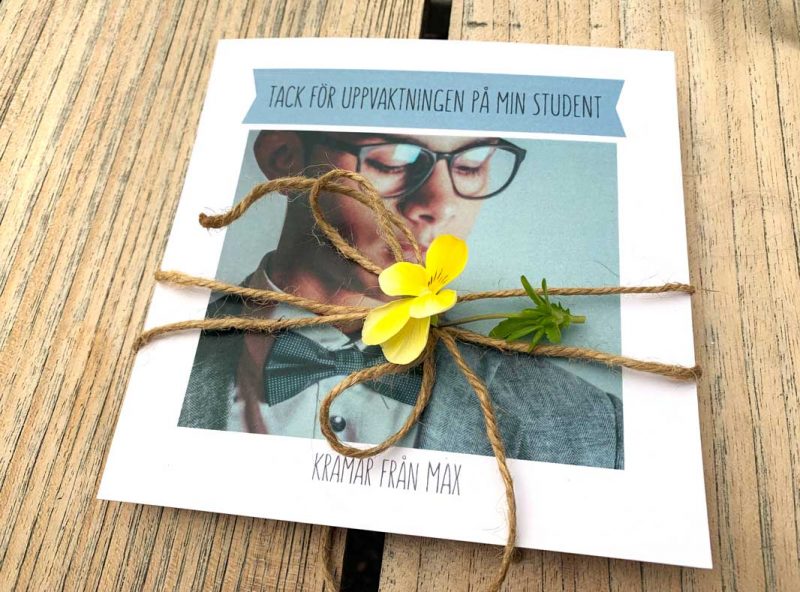 Tackkort student konfirmation mm - superfina - Bjud in med Elegans