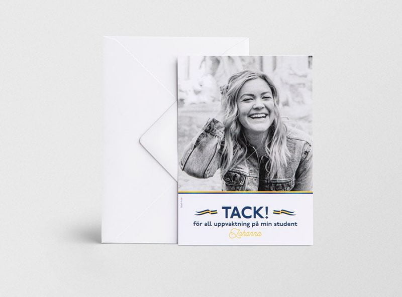 Tackkort student Stil - Bjud in med Elegans